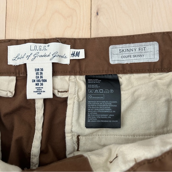 H&M | Pants | Hm Logg Coupe Skinny Brown Chino Pants | Poshmark